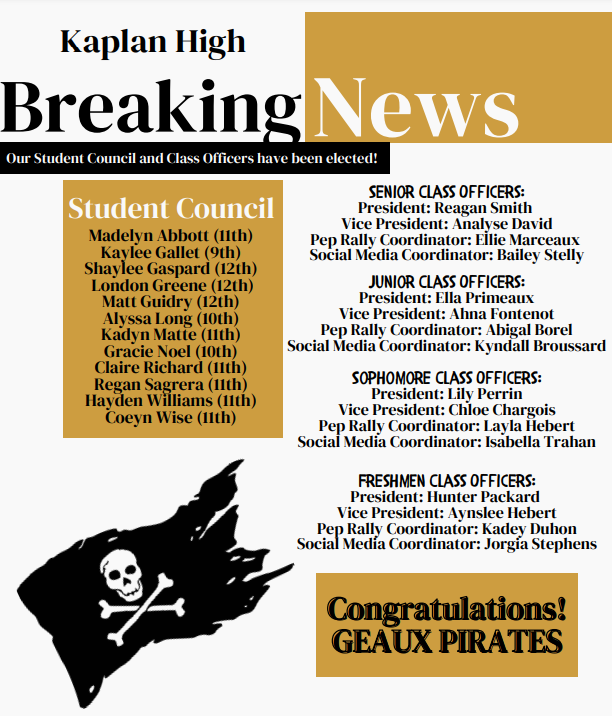 Student Council Members and Class Officers | Kaplan High School