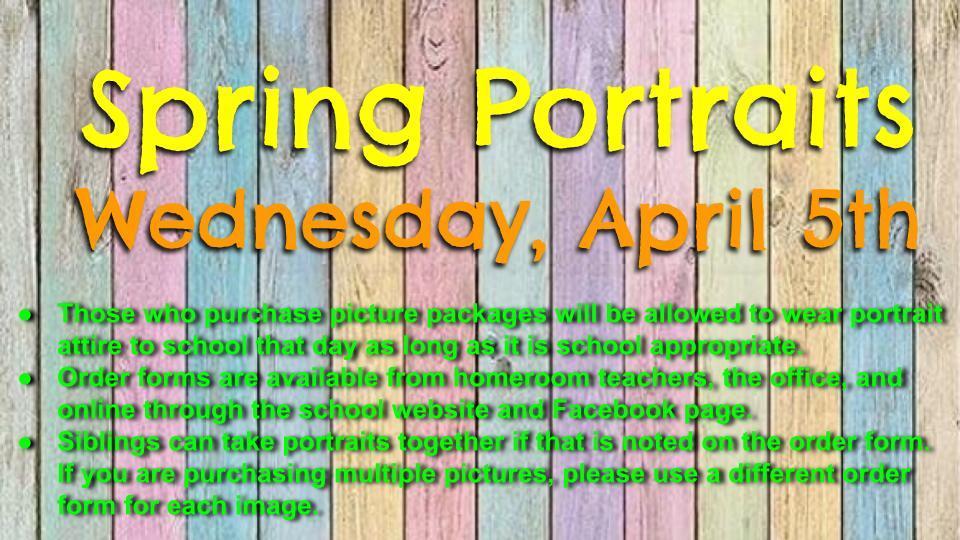Spring Portraits this Wednesday | Gueydan High School